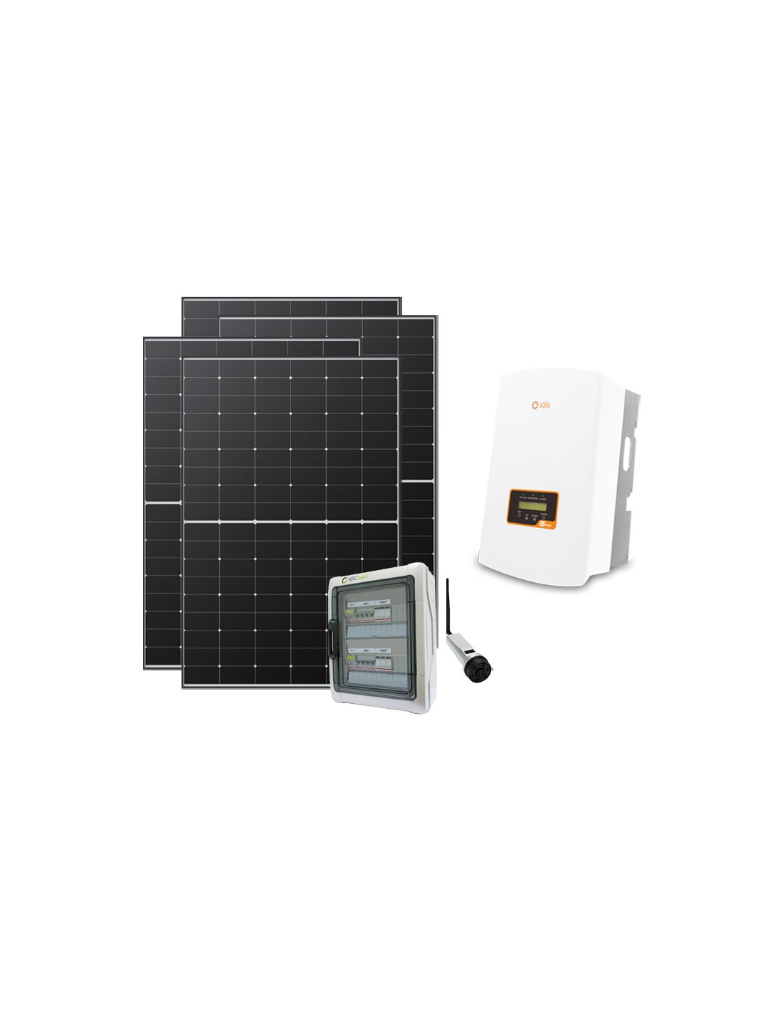 Photovoltaic Kit 4300W single-phase inverter Solis 4kW 2 MPPT connected ...