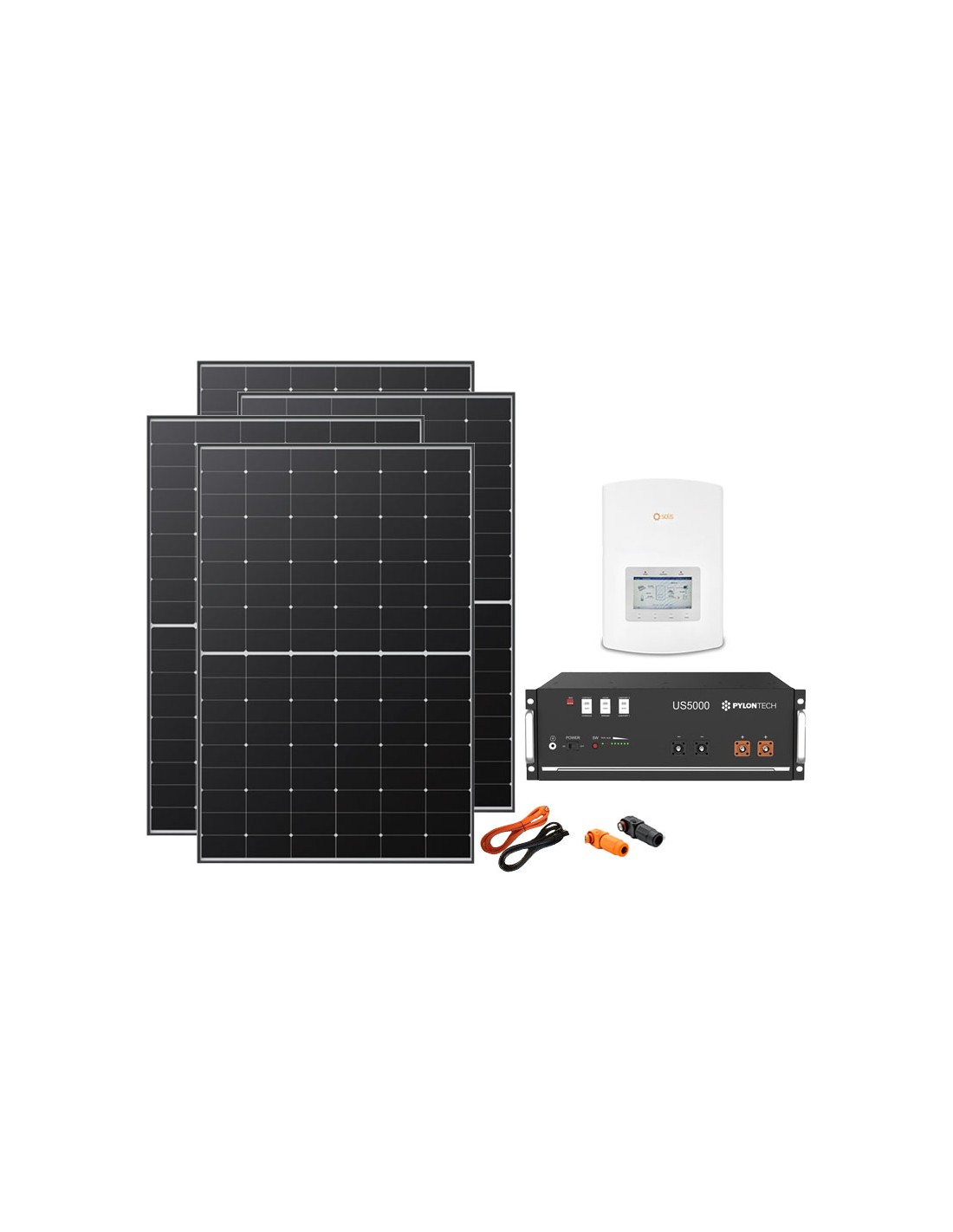 Single-phase photovoltaic kit 6880W hybrid inverter Solis 6kW Pylontech ...
