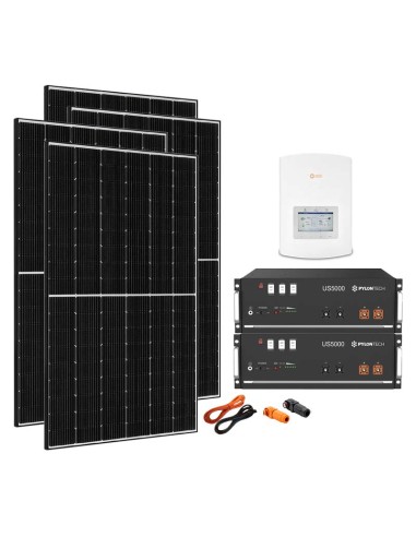 Single-phase photovoltaic kit 4980W hybrid inverter Solis 5kW Pylontech ...