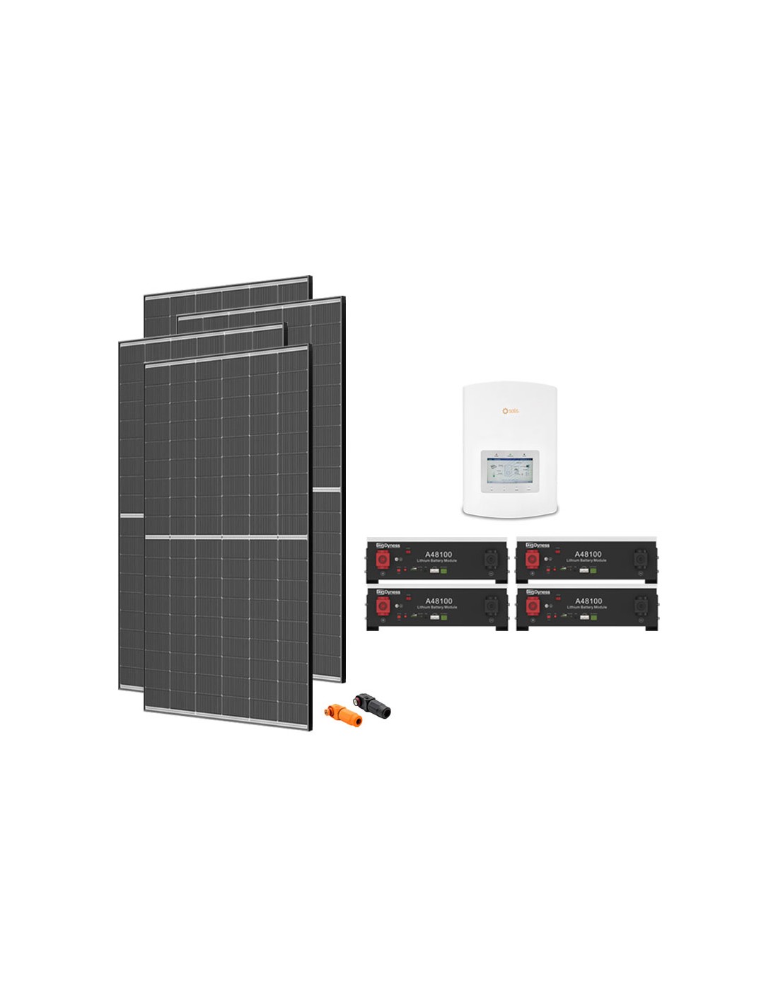 Single-phase photovoltaic kit 6435W inverter Solis 6kW lithium Dyness ...