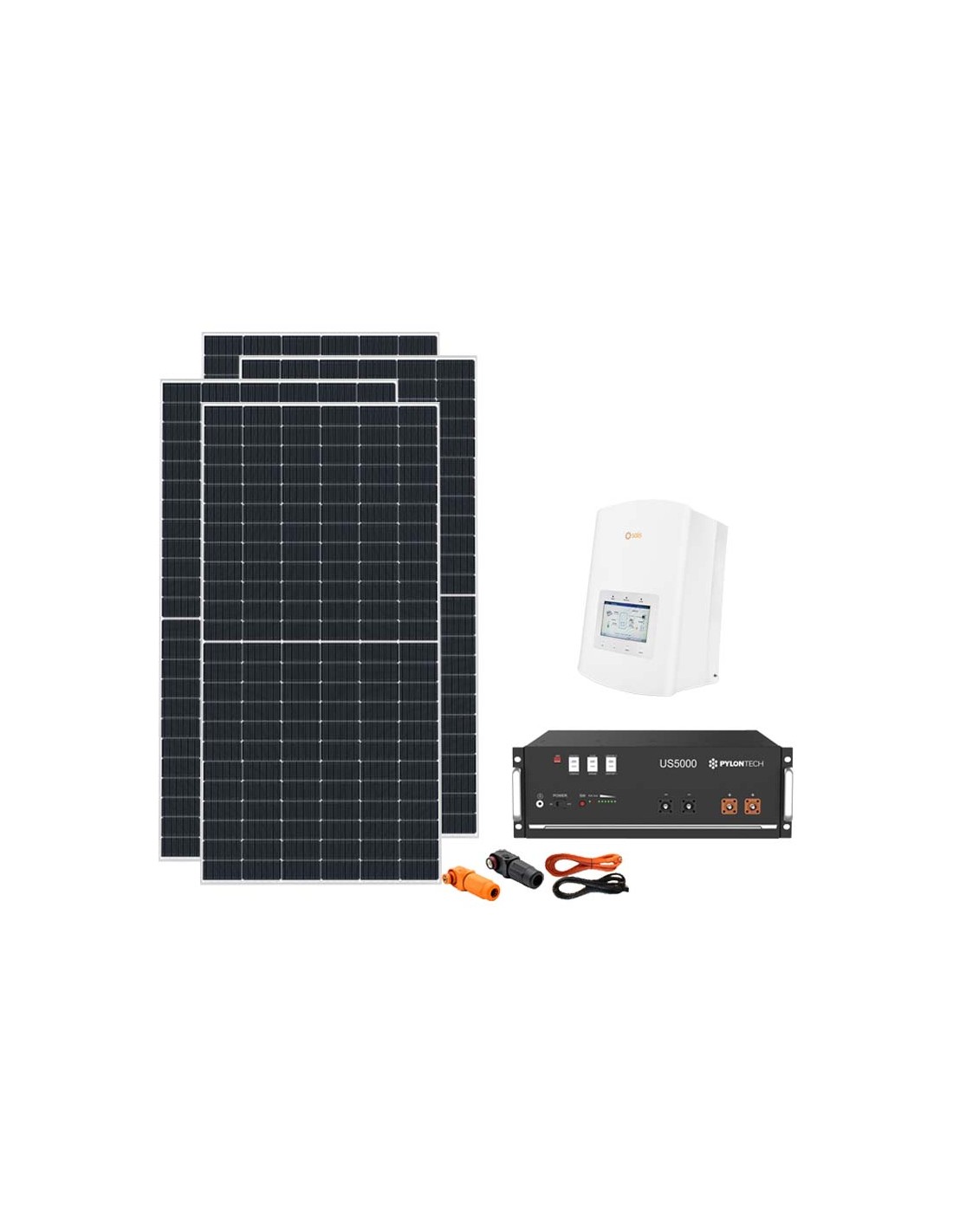 Single-phase photovoltaic kit 5220W hybrid inverter Solis 5kW Pylontech ...