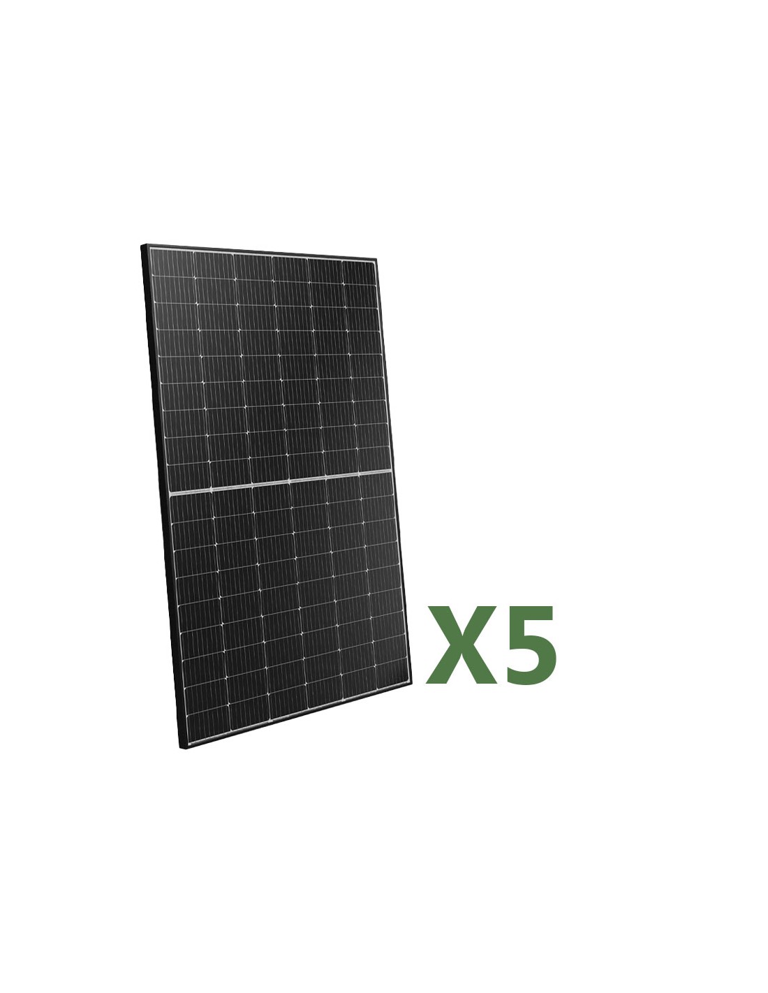 Set of 5 photovoltaic solar panels 425W total 2125W mono PEIMAR black frame