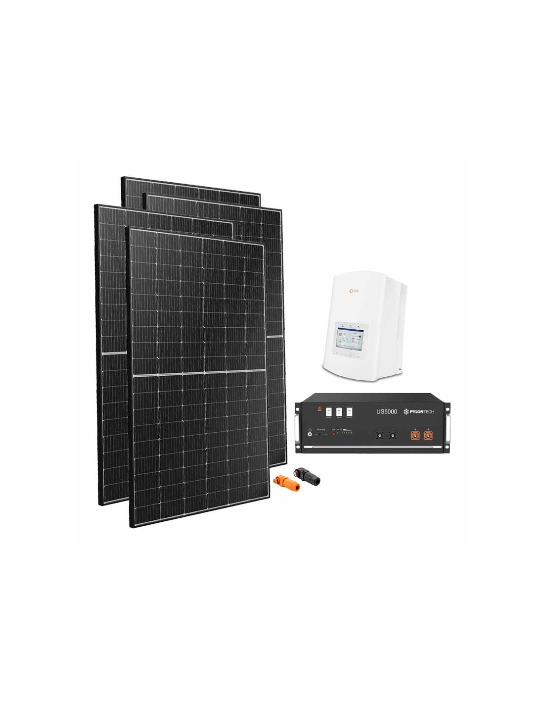 Single-phase photovoltaic kit 3400W hybrid inverter Solis 3kW Pylontech ...