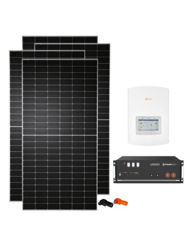 Single-phase photovoltaic kit 3540W hybrid inverter Solis 3kW Pylontech ...