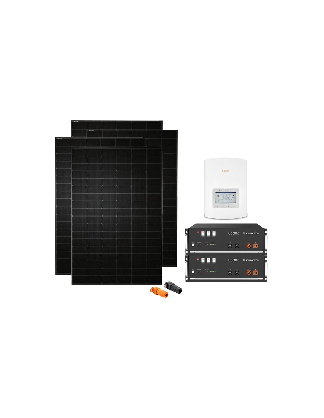 Photovoltaik-Kit 6020W Hybrid-Wechselrichter Solis 5kW Akku Pylontech 9.6kWh
