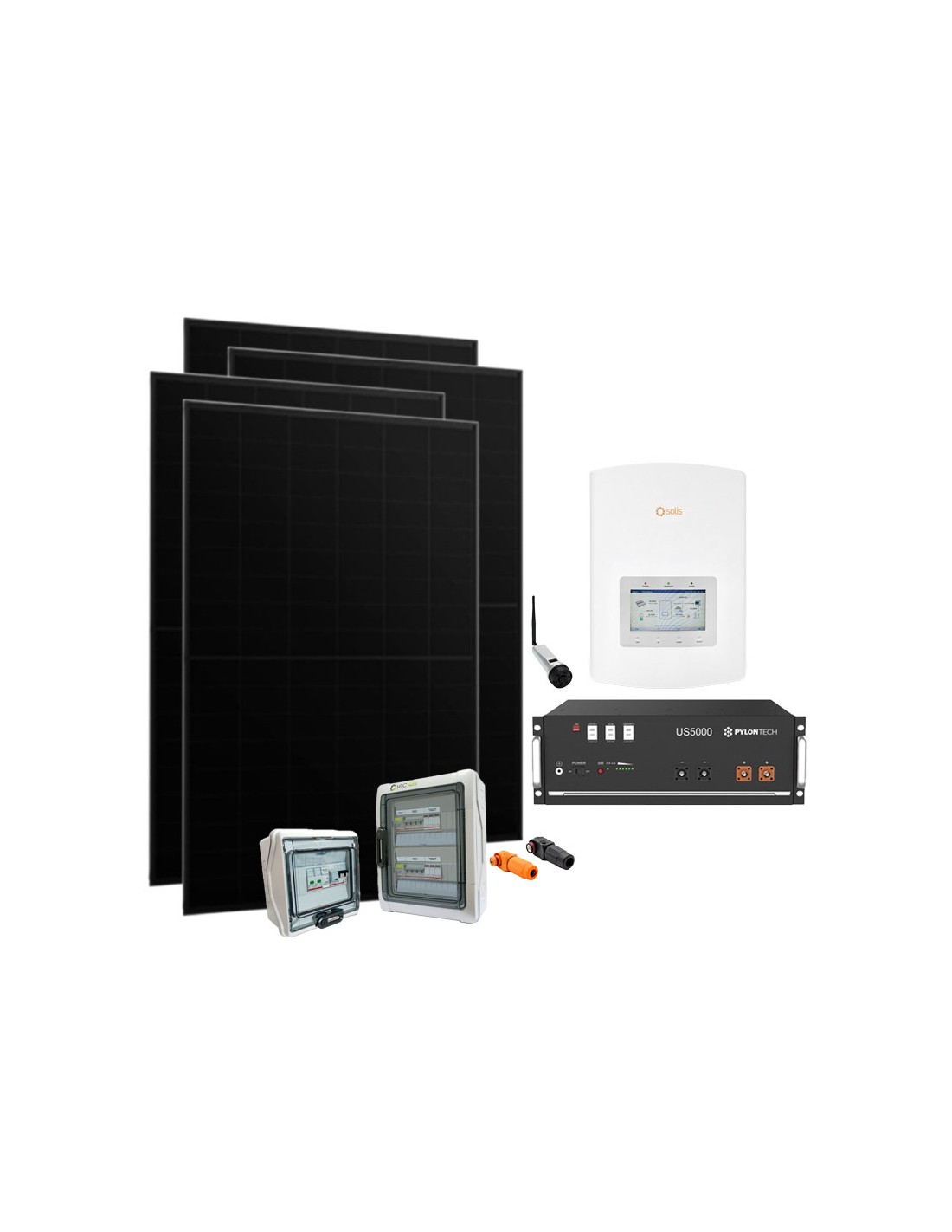 Photovoltaik-Kit 6230W PLUS Hybrid-Wechselrichter Solis 6kW Pylontech 4.8kWh